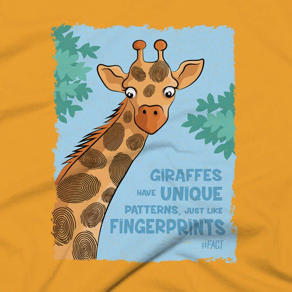 Giraffes Have Unique Patterns Just Like Fingerprints Unisex T-Shirt ...